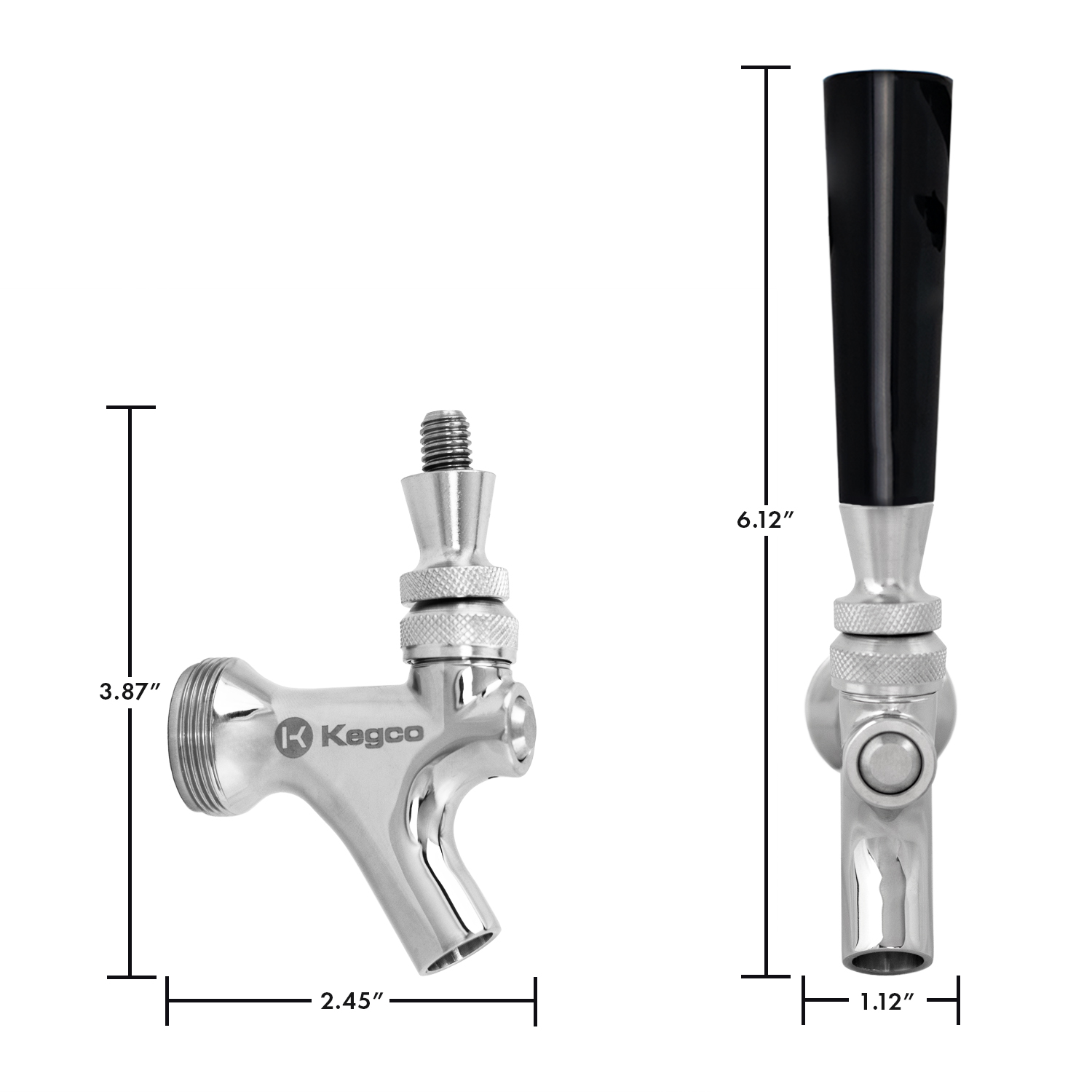 Stainless Steel Beer Faucet with Stainless Steel Lever ...