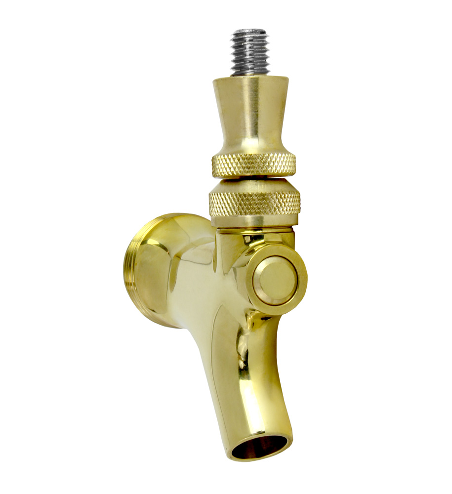 Polished Brass Beer Faucet with Stainless Steel Lever | BeverageFactory.com