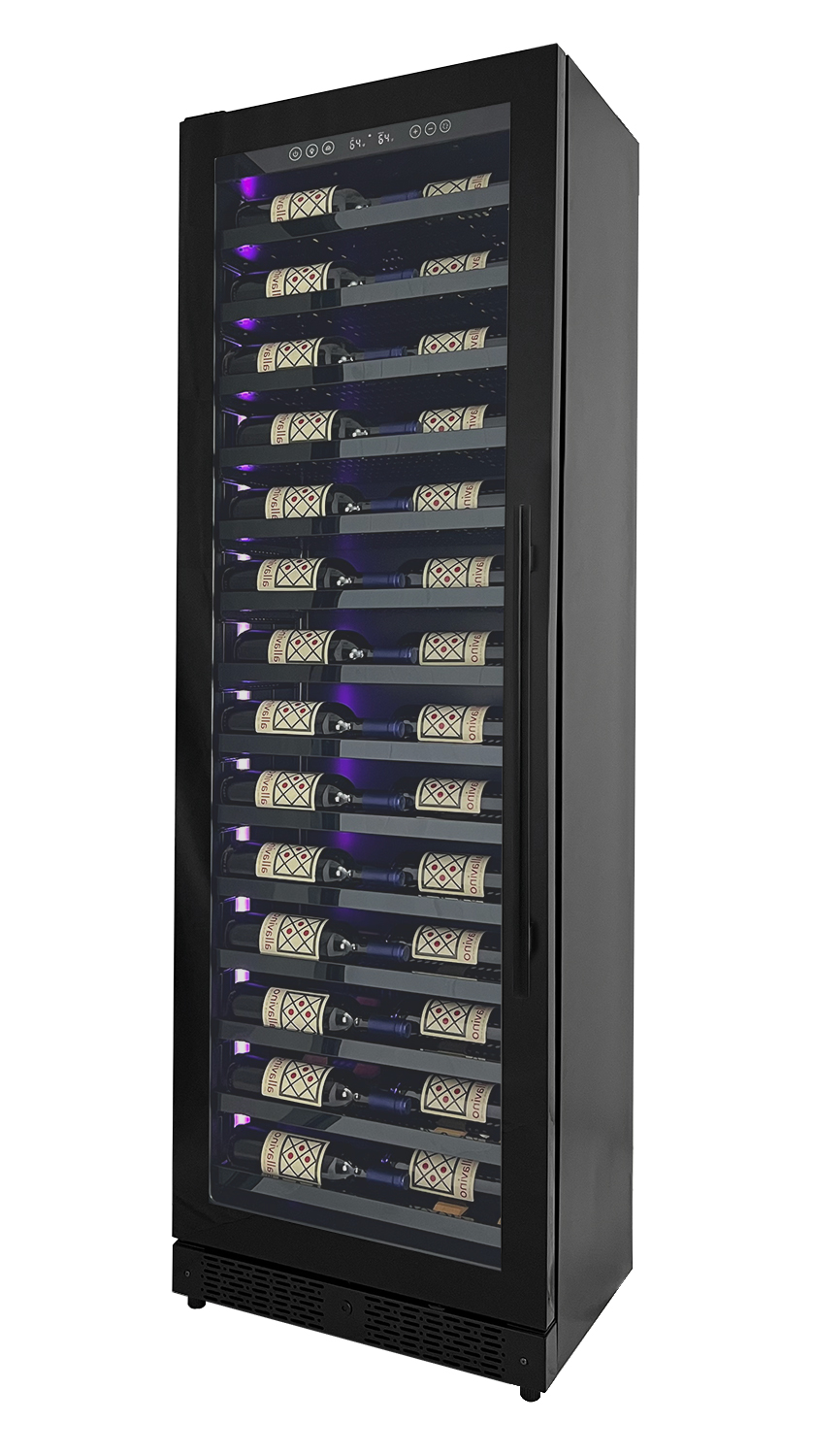 Allavino VSW6771S-1BL Single Zone Left Hinge Black Shallow Wine Cooler ...