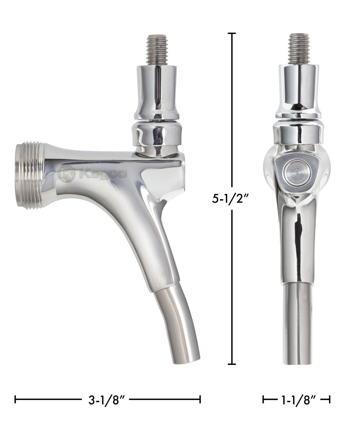 Kegco YH-FS2S European Stainless Steel Beer Faucet with Stainless Steel ...